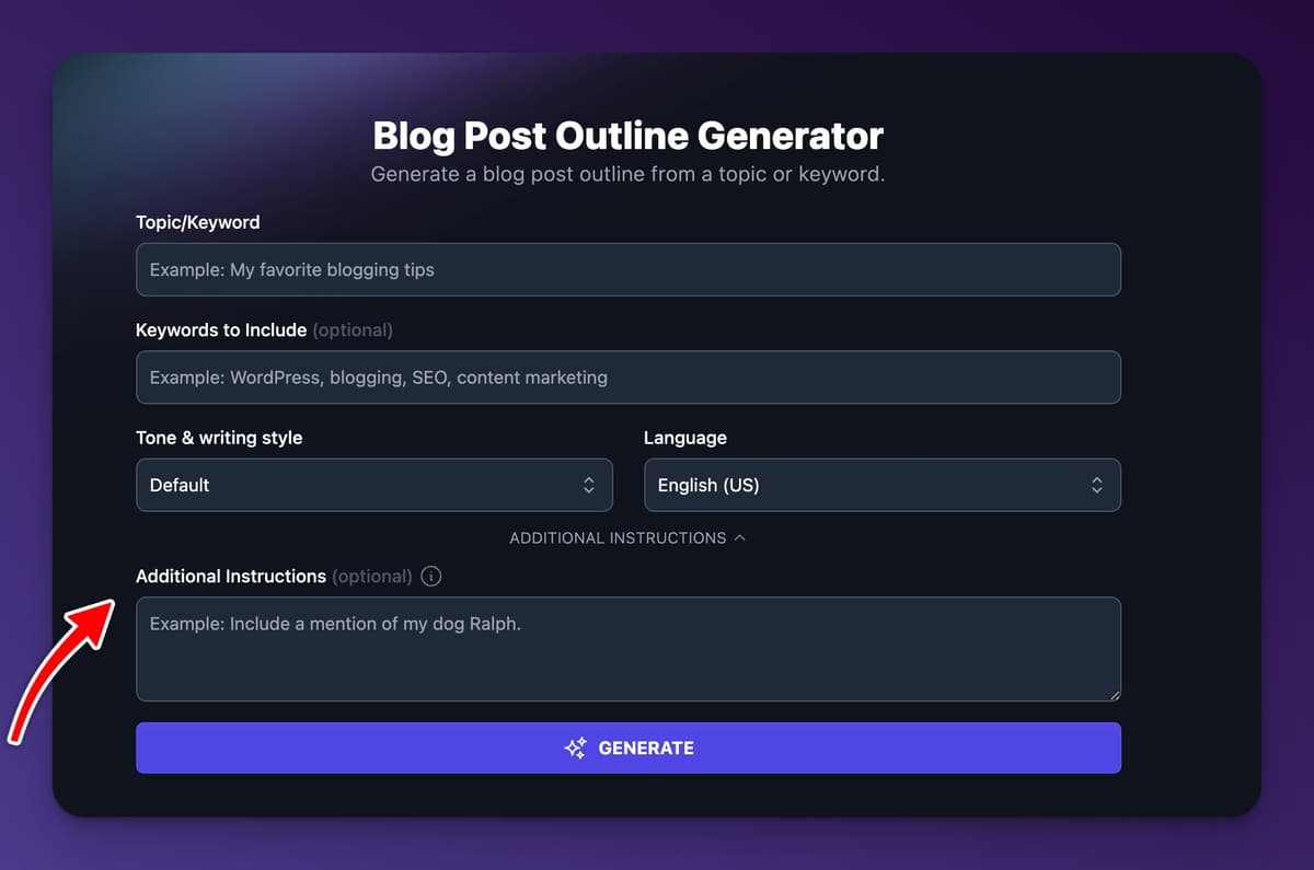 How to Use the Additional Instructions Field