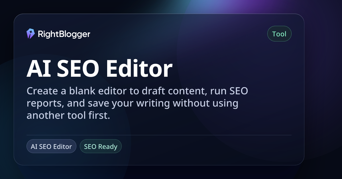 AI SEO Editor: Update, Optimize & Rank Content (Faster)