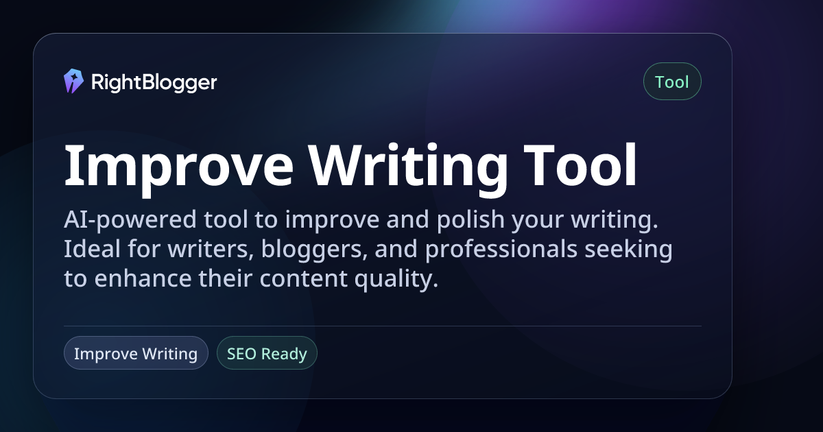 Free Improve Your Writing Tool (AI Writing Improver & Rewriter)