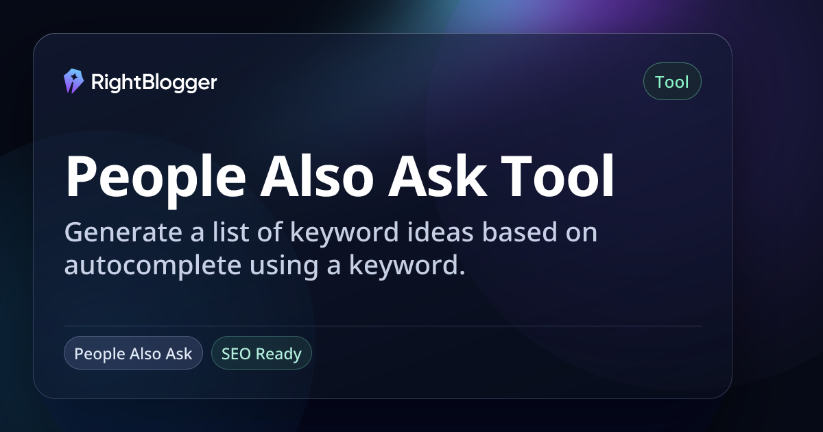 Free People Also Ask Tool: Find Hidden Keyword Ideas (AI)