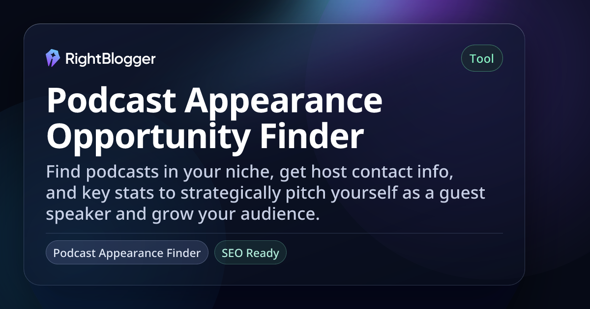 Free Podcast Opportunity Finder Tool (Be a Podcast Guest)