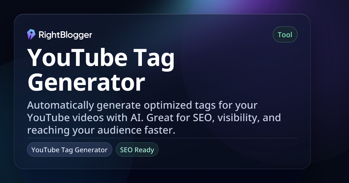 Free YouTube Tag Generator: Get SEO YouTube Tags (AI)