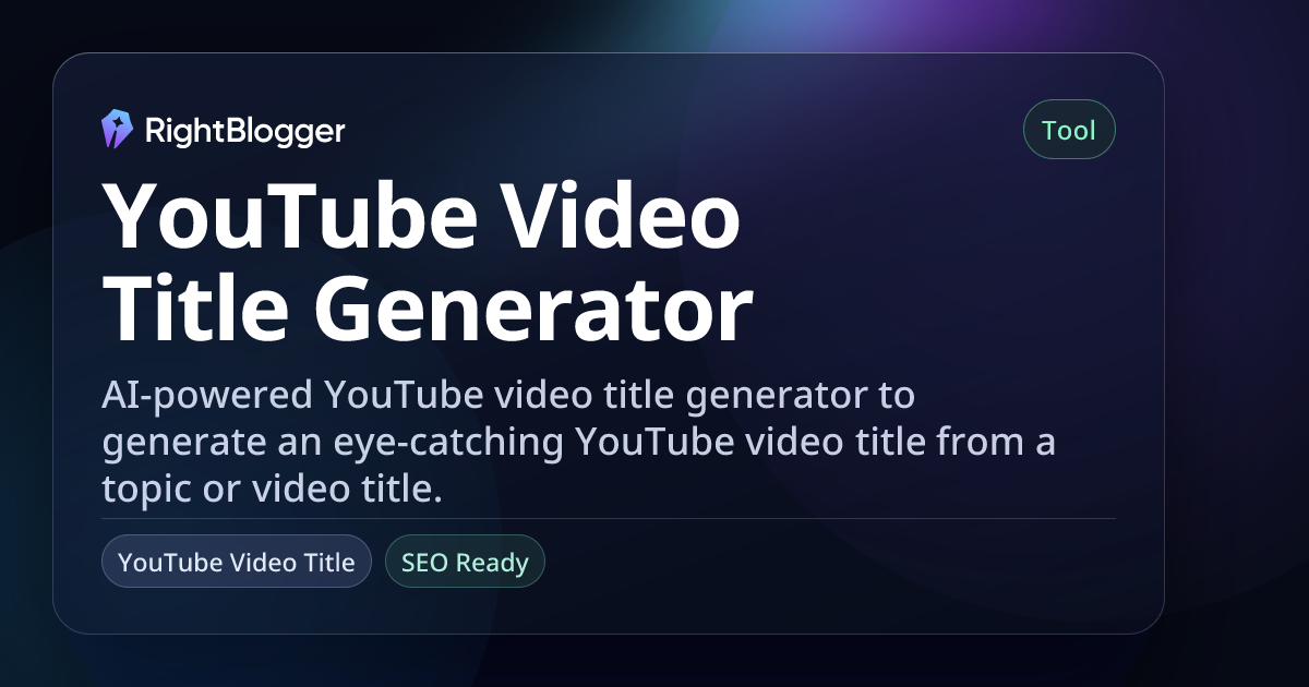 Free YouTube Video Title Generator: 10+ Video Title Ideas (AI)